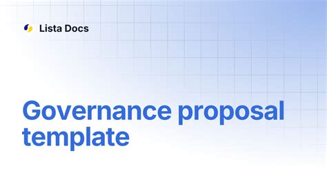 Governance Proposal Template Lista Docs