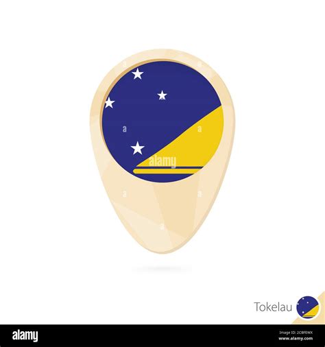 Map Pointer With Flag Of Tokelau Orange Abstract Map Icon Vector