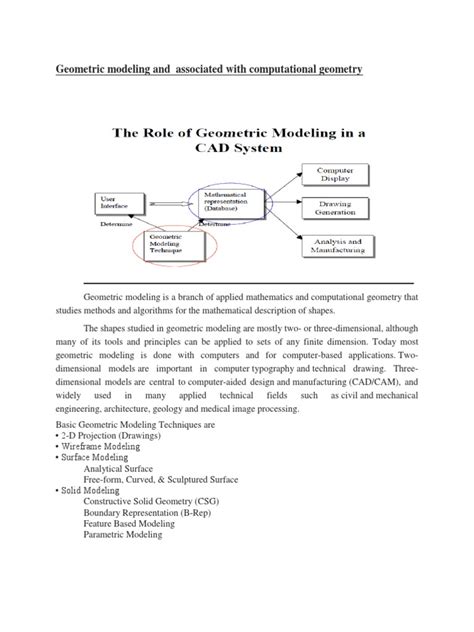 geometric modeling and associated with computational geometry pdf