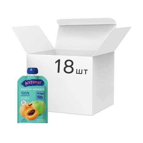 Детское фруктовое пюре Карапуз Яблоко абрикос без сахара от 5 месяцев 18 100 г купить на