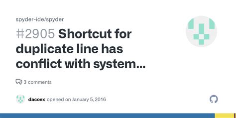 Shortcut For Duplicate Line Has Conflict With System Shortcut On
