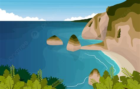 섬 다이아몬드 해변 바다 여름 절벽 풍경보기 발리 그림 배경 부시 넓은 여행 배경 일러스트 및 사진 무료 다운로드