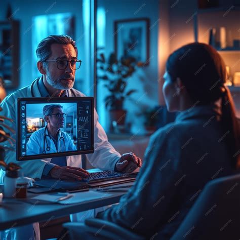 Highresolution Ai Image Of A Telemedicine Consultation With Virtual