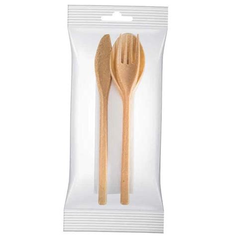 Set Tris Lingura Furculita Cutit Servetel Ambalat Individual