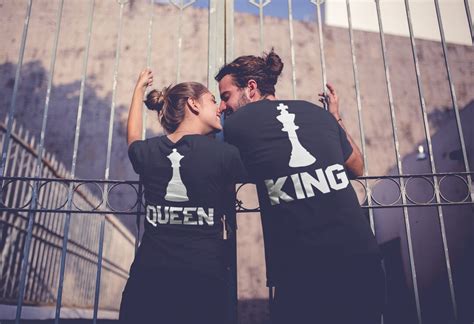 T Shirt King And Queen Couple Shirt With Backprint T For Anniversary