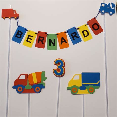 Topo De Bolo Caminhão No Elo7 Brincando Com Papel 1a88294