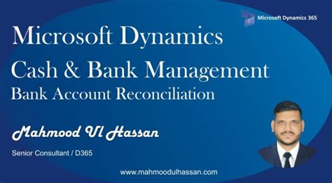 Microsoft Dynamics 365 Cash Bank Management Bank Account