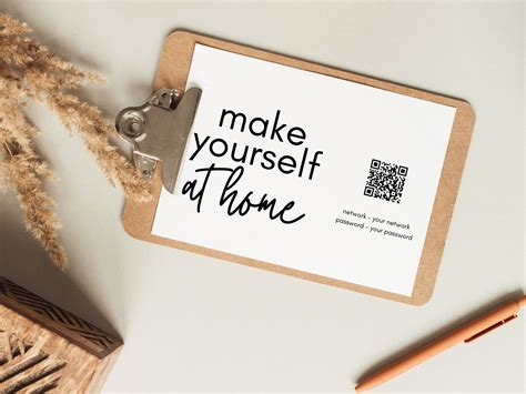 Wifi Printable Wifi Password QR Code Make Yourself At Home Etsy