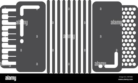 Accordion Black Icon Music Concert Instrument Symbol Isolated On White