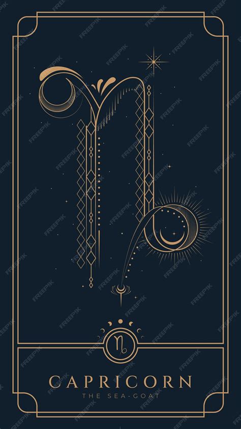 Ilustração Do Zodíaco Do Símbolo De Capricórnio Vetor Premium