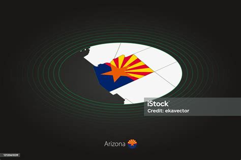 アリゾナ州は暗い色で地図隣接する米国の州と楕円形の地図 アメリカ合衆国のベクターアート素材や画像を多数ご用意 アメリカ合衆国