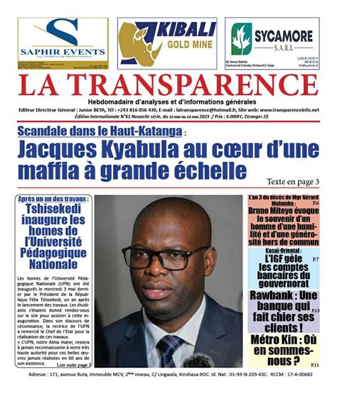 Paulette Kimuntu Kim On Twitter La Une RDC