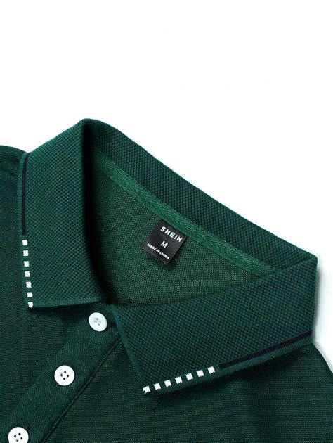 Manfinity Homme Men Contrast Piping Polo Shirt Shein Usa