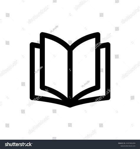 Vector Open Book Icon Outline Black Stock Vector Royalty Free 2147491459 Shutterstock