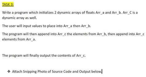 Solved Task 3 Write A Program Which Initializes 2 Dynamic