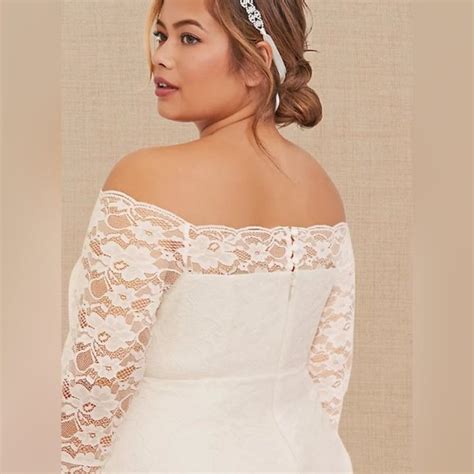 Torrid Dresses Torrid Special Occasion Ivory Lace Off Shoulder