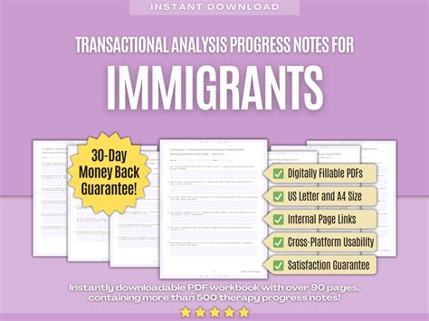 Immigrants Transactional Analysis Therapy Progress Notes Workbook