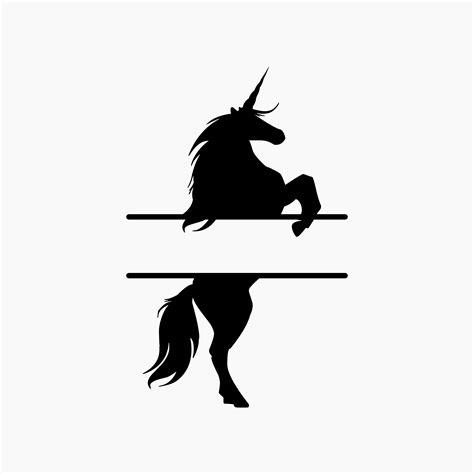 Einhorn Split Monogramm Rahmen Svg Png Eps Dxf Cut Dateien Etsy