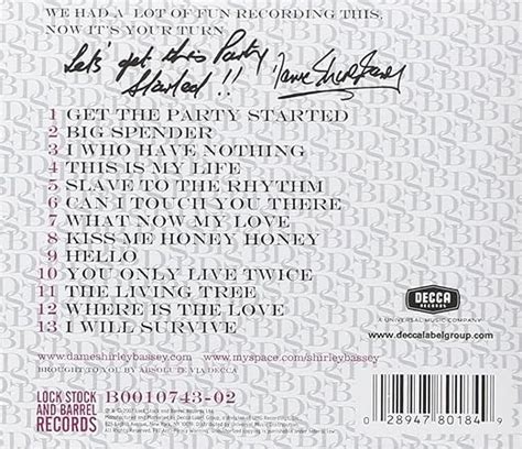 Shirley Bassey Get The Party Started Cd Used Borderline Music