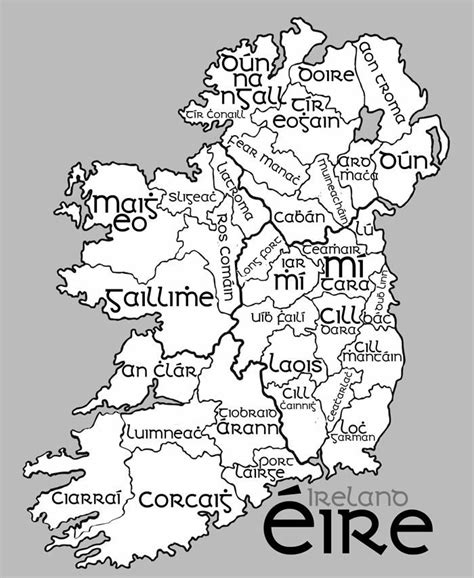 Ancient Areas Of Eireann Gaelic County Names