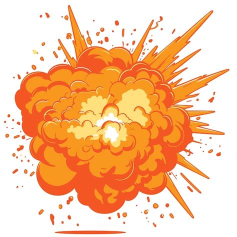 Explosion De Dessins Animés Vectoriels Sur Fond Blanc Vecteur Premium