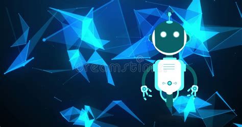 Image Of Ai Chat Bot Over Blue Networks On Black Background Stock Illustration Illustration Of