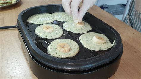 바나나 팬케이크 5분안에 후딱 쉬운 디저트 핫케이크