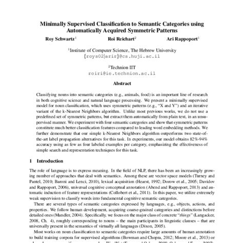 Minimally Supervised Classification To Semantic Categories Using Automatically Acquired
