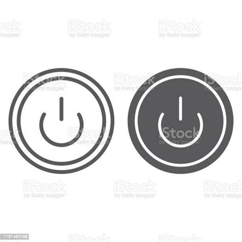 컴퓨터 전원 버튼 라인과 글리프 아이콘 스위치 및 컴퓨터 오프 사인 벡터 그래픽 흰색 배경에 선형 패턴 10에 대한 스톡 벡터 아트 및 기타 이미지 Istock