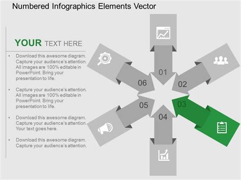 Six Arrows Design Boxes With Icons Flat Powerpoint Design PowerPoint Templates Backgrounds