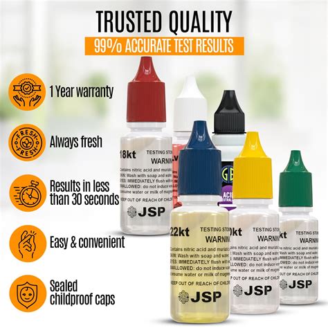 Gold Silver 10k 14k 18k 22k 24k Jewelry Tester Kit Jsp Puritest