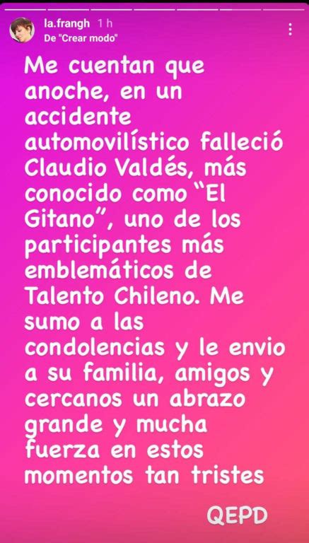 Fran García Huidobro Reaccionó A Muerte De Finalista De Talento Chileno