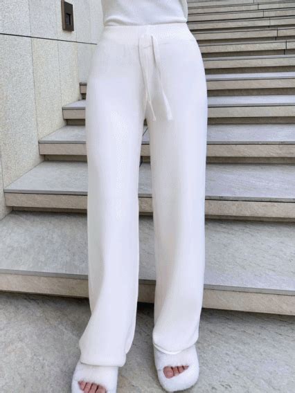 당일발송 일자핏도톰 소프트 일자 니트 팬츠 에이블리