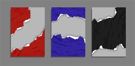 Набор пустых бумажных рамок в белом шаблоне формата А4 Премиум векторы