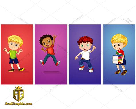 وکتور بچه شاد