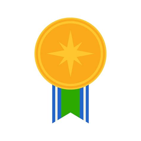 Medalla de oro con cinta ilustración vectorial Vector Premium