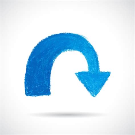 Flecha Curva Azul Vector Premium