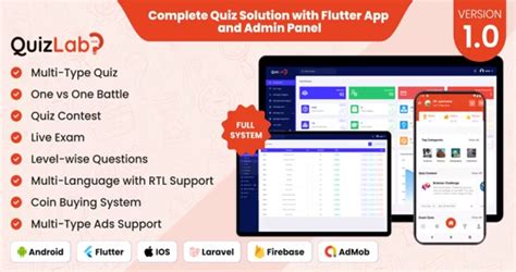 Codeplus Quizlab Complete Quiz Solution With Flutter App And Admin