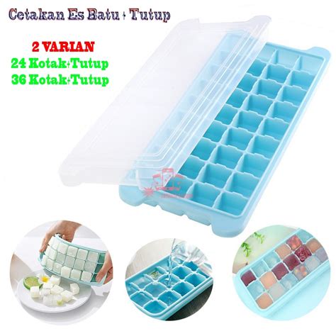 Jual Cetakan Es Batu Tutup 24 36 Kotak Cube Silikon Elastis Coklat