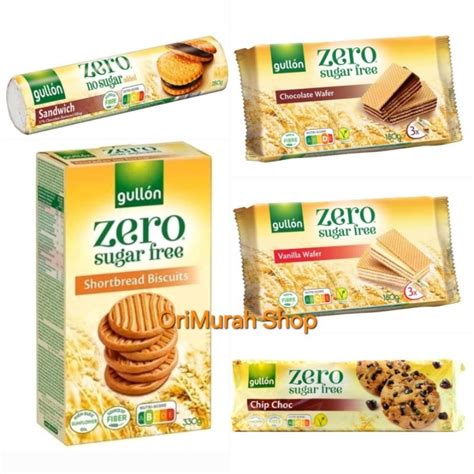 Jual Gullon Zero Sugar Free Chocolate Vanilla Wafer Shortbread Biscuits Chip Choco Cookies