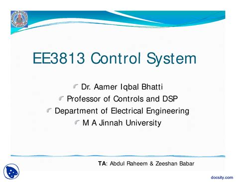 System Modeling Diagrams Control Systems Lecture Slides Slides