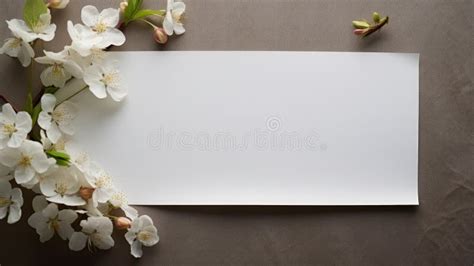 Tranquil Blooms Minimalist Paper On Blossoms Stock Illustration