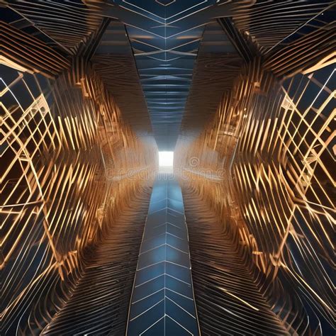 A Complex Network Of Lines And Shapes Pulsating With Movement And
