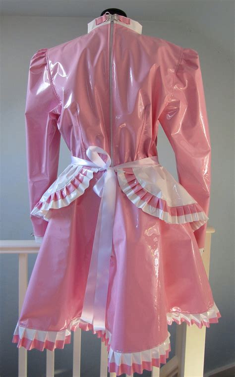 Pvc Sissy Lockable Maids Dress Pinkwhite Or Blackwhite Etsy