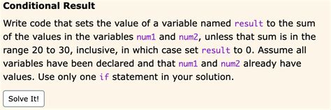 Solved Conditional Result Write Code That Sets The Value Of Chegg