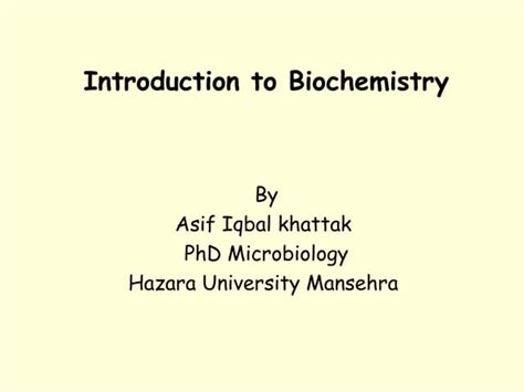 Ppt On Introduction To Biochemistry And Cell Ppt