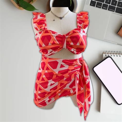 พร้อมส่ง 100kg Plus Size ชุดว่ายน้ำ3 ชิ้น ชุดว่ายน้ำสาวอวบ อก40 50 รุ่นมิรินด้า C5 Shopee Thailand