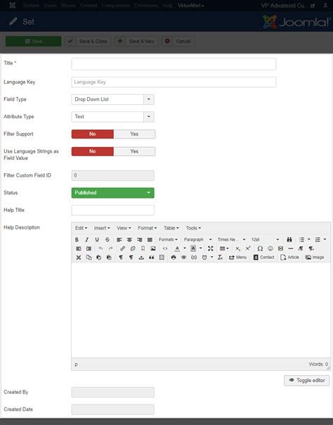 Vp Advanced Custom Field User Guide Joomla Extensions Documentation