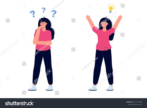 Female Find Solution Problem Solving Concept เวกเตอรสตอก ปลอดคา