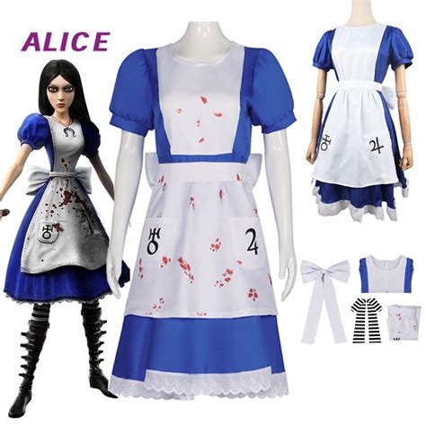 Game Alice Madness Returns Cosplay Costume Princess Dress Maid Dress